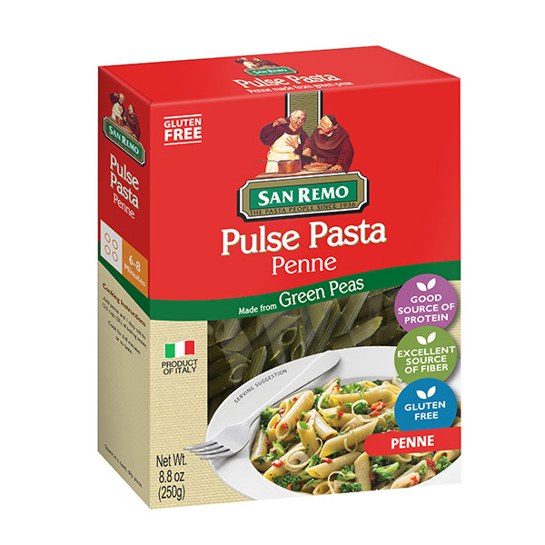 Pulse Pasta Penne Green Peas - San Remo - US